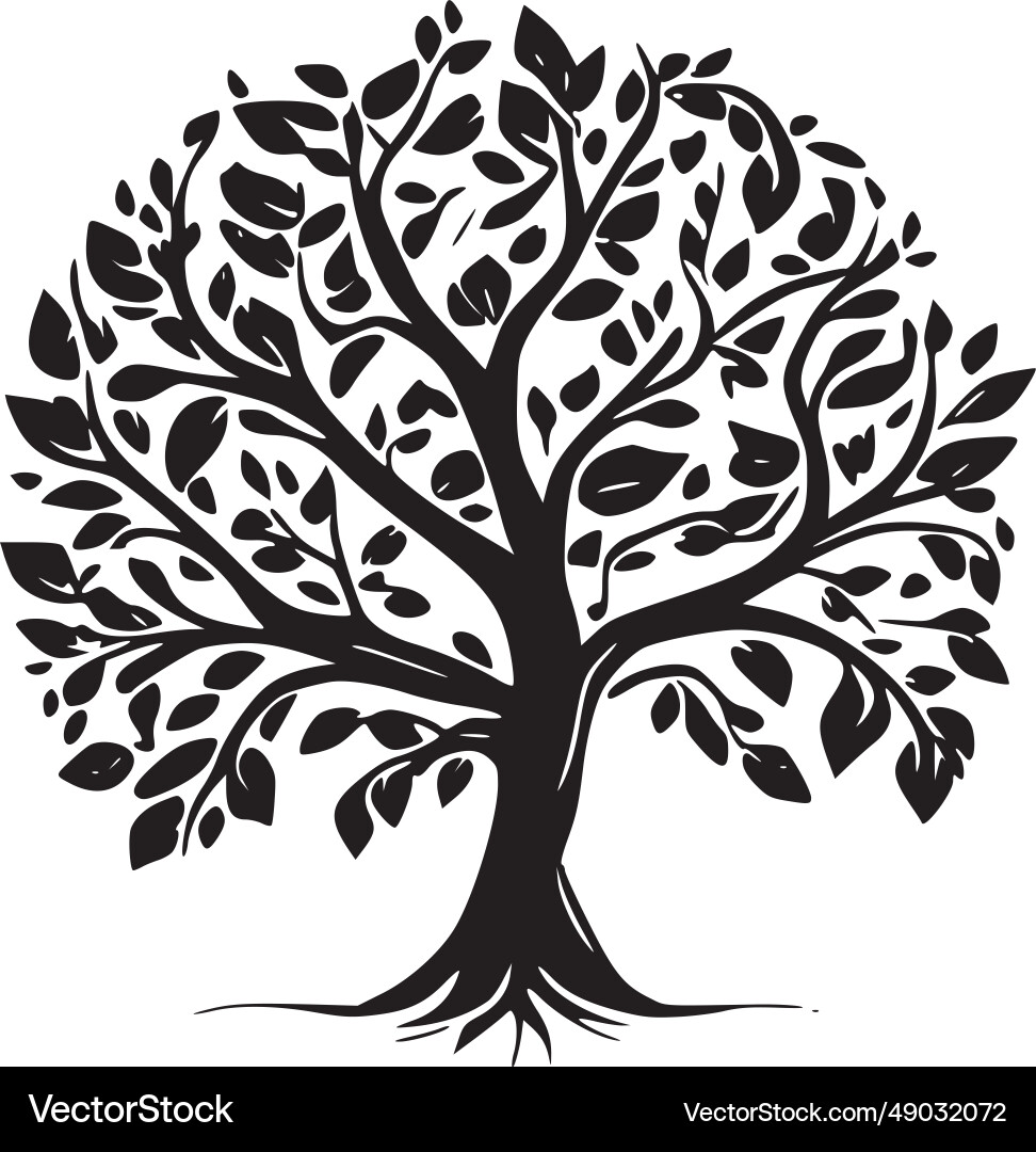 Tree of life - black and white Royalty Free Vector Image