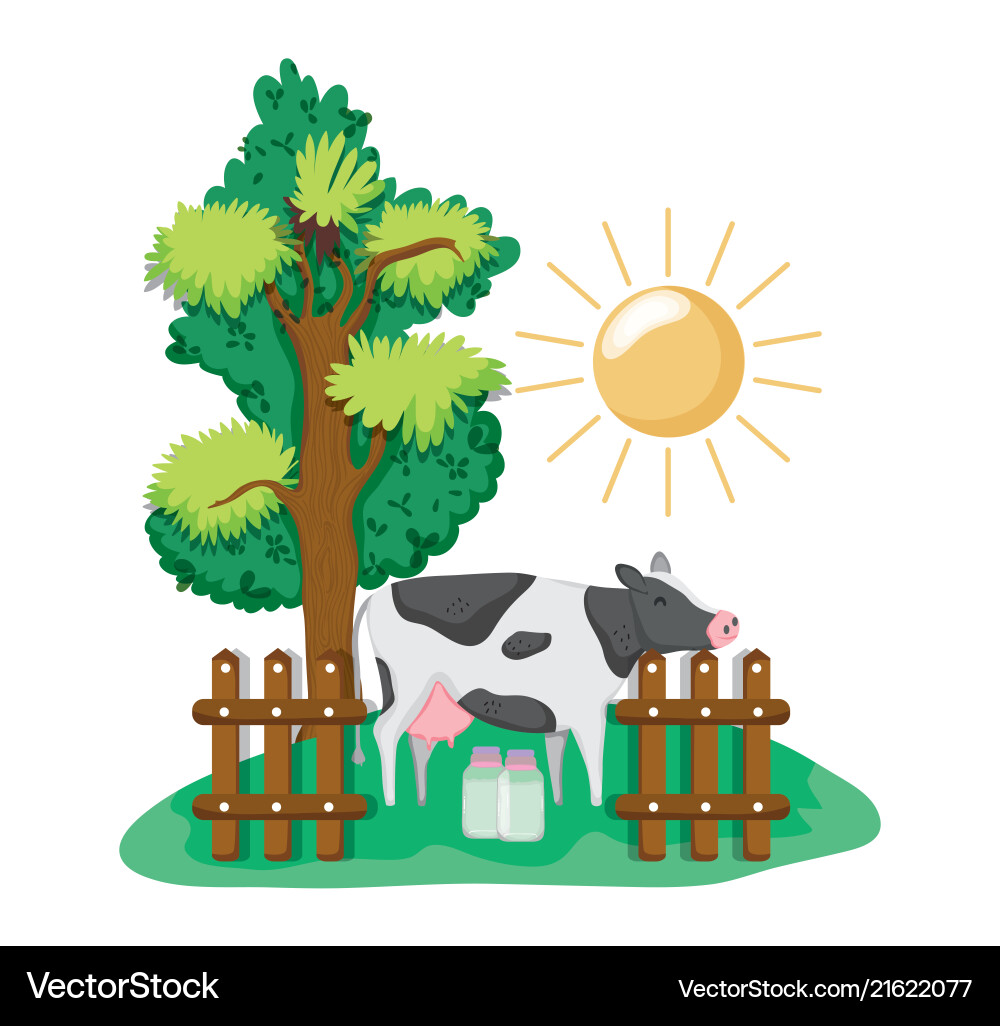 Beautiful farm cartoons Royalty Free Vector Image
