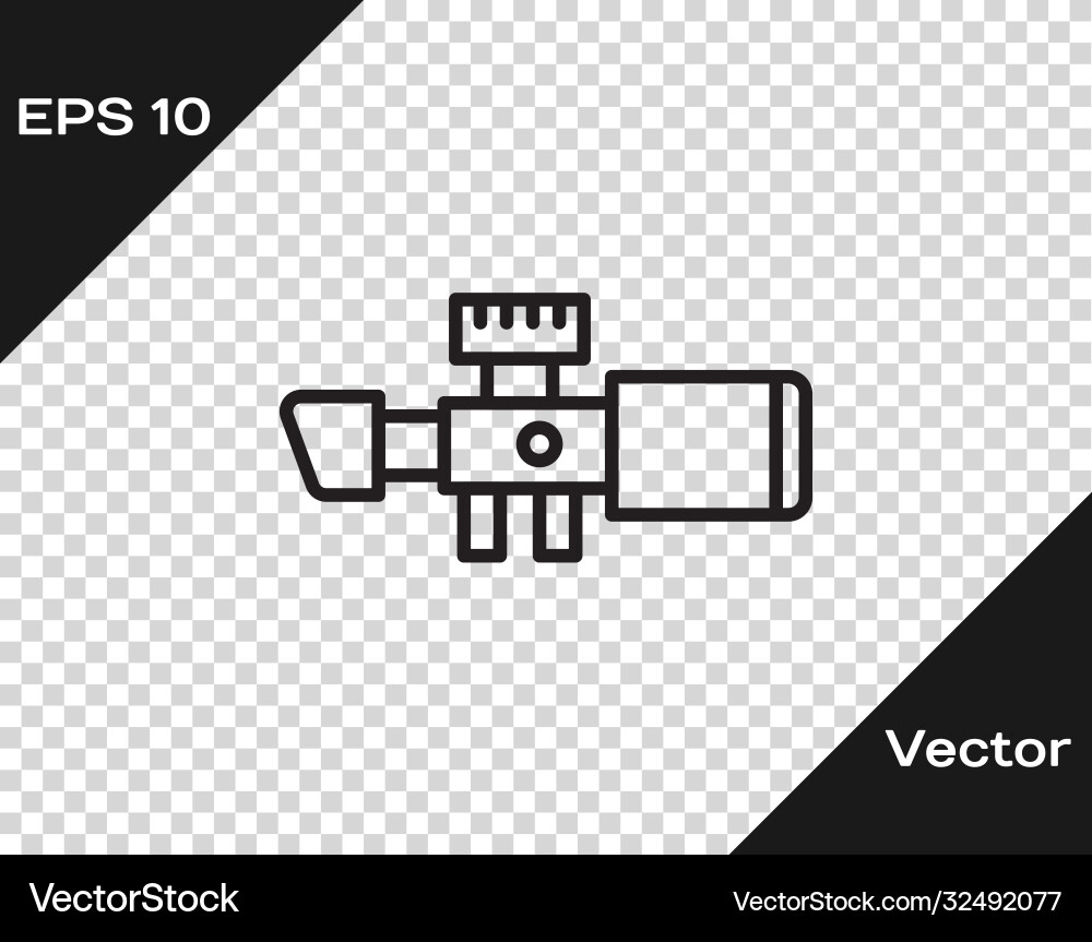 Black line sniper optical sight icon isolated on Vector Image