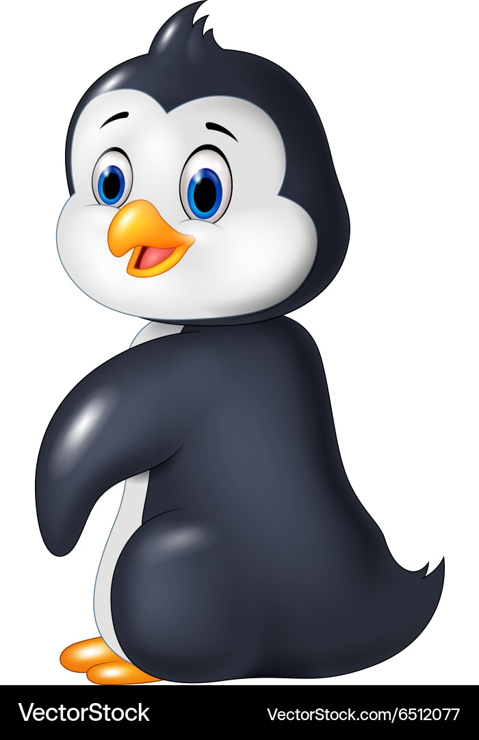 Cartoon funny penguin isolated on white background