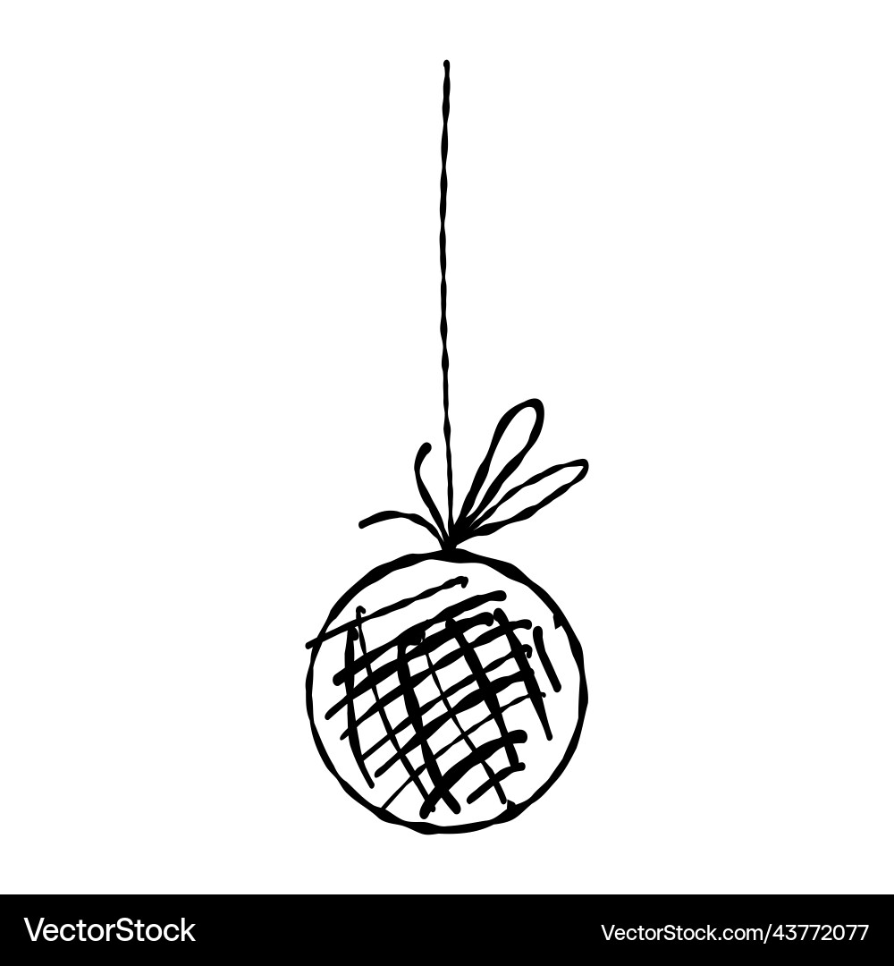 Christmas hand drawn ball doodle garland Vector Image