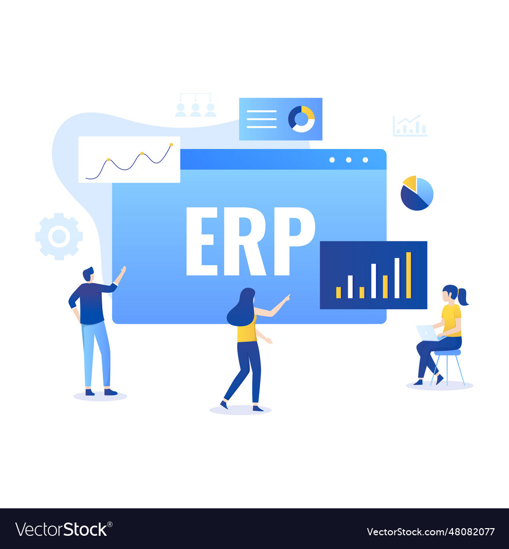 Erp enterprise resource planning concept Vector Image
