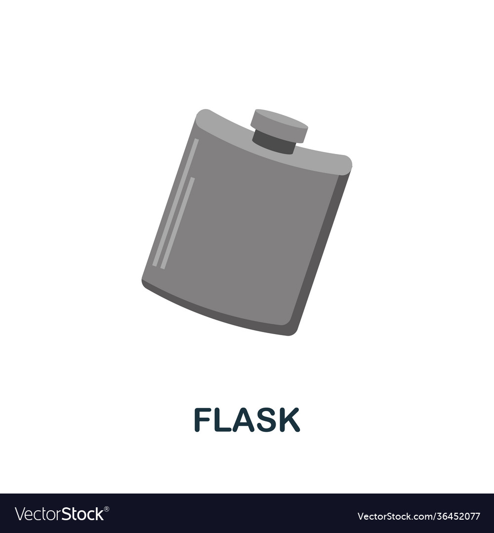Flask flat icon color simple element from wild Vector Image
