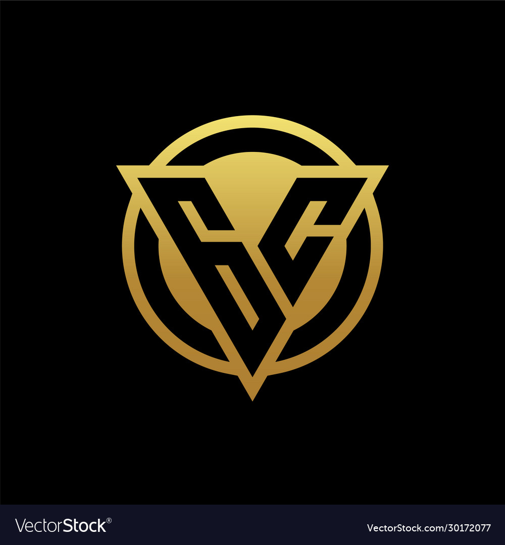 Gc logo monogram with triangle shape and circle Vector Image