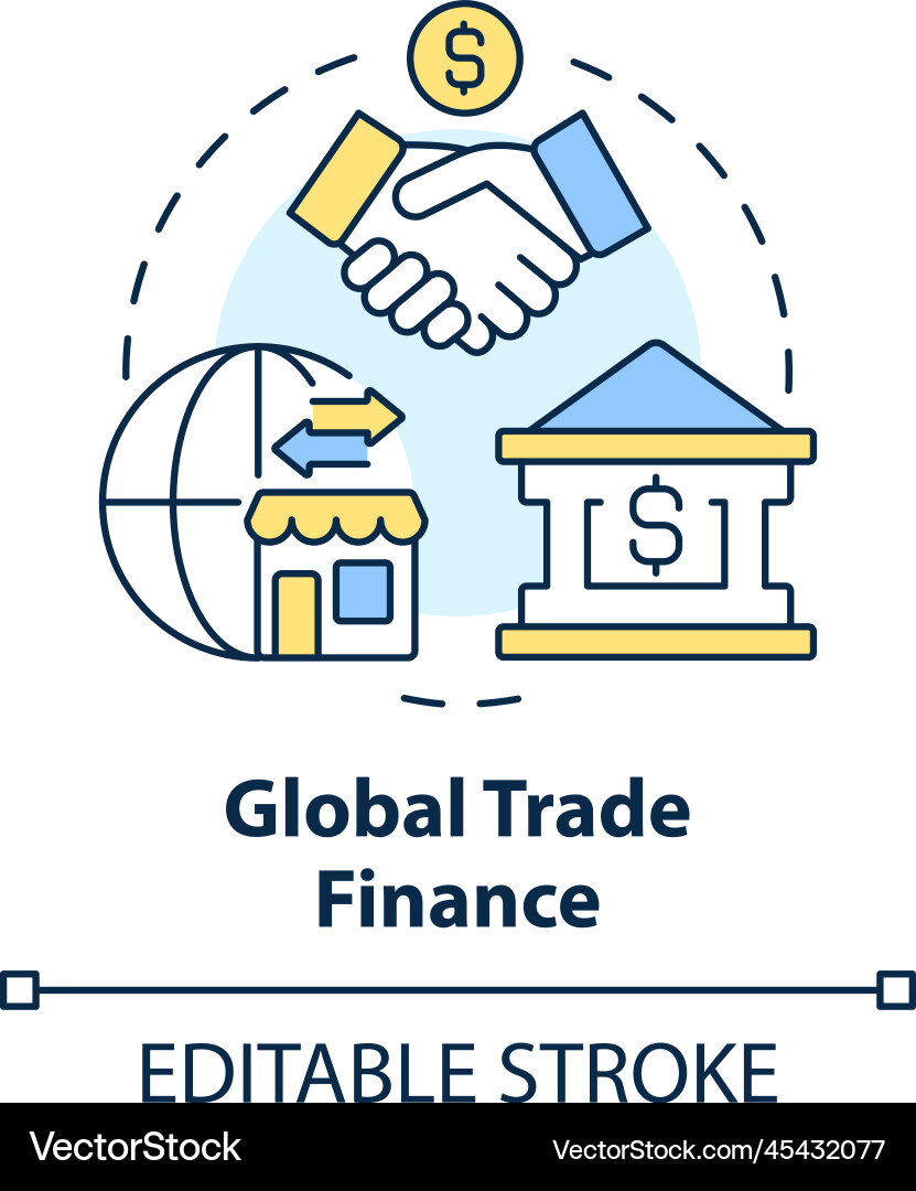 Global trade finance concept icon Royalty Free Vector Image