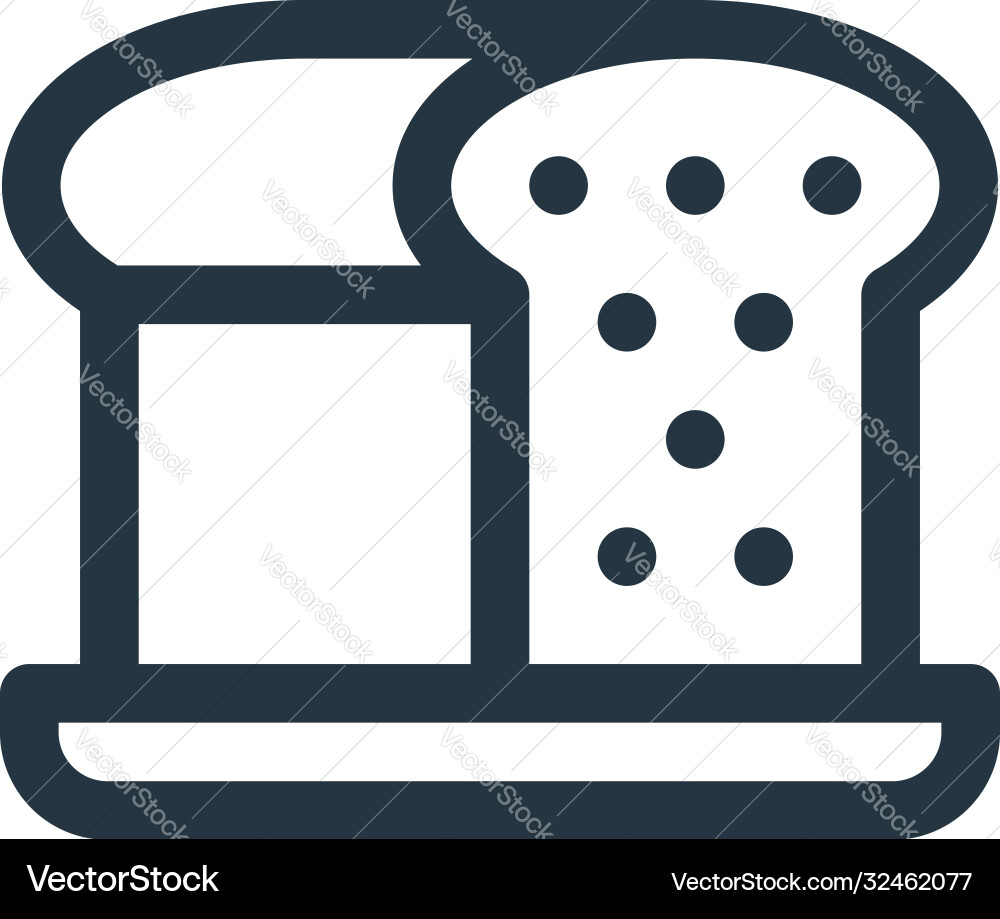 Loaf icon isolated on white background outline Vector Image