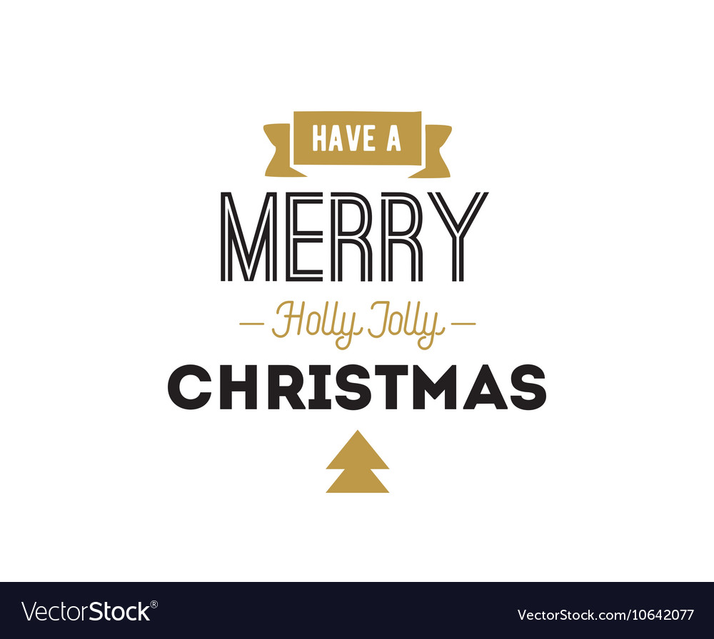 Merry Christmas Typographic Emblems Set Royalty Free Vector