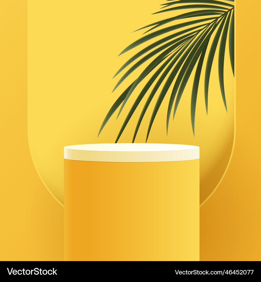 Minimal cosmetic yellow background and premium Vector Image