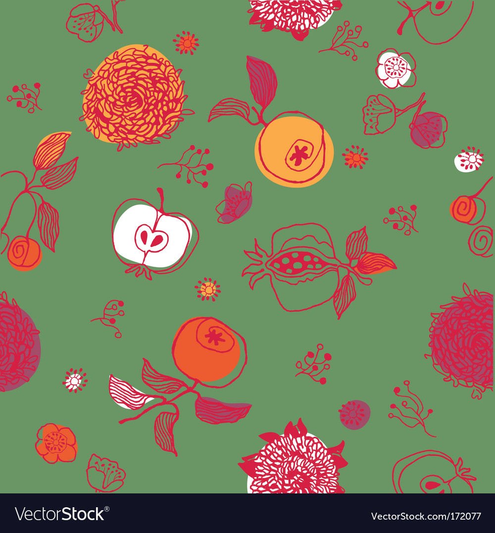 Nature seamless pattern Royalty Free Vector Image