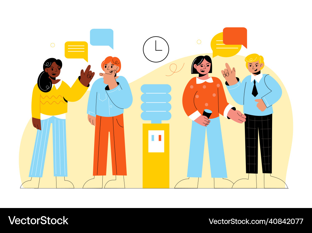 Office people communication employees talk near Vector Image