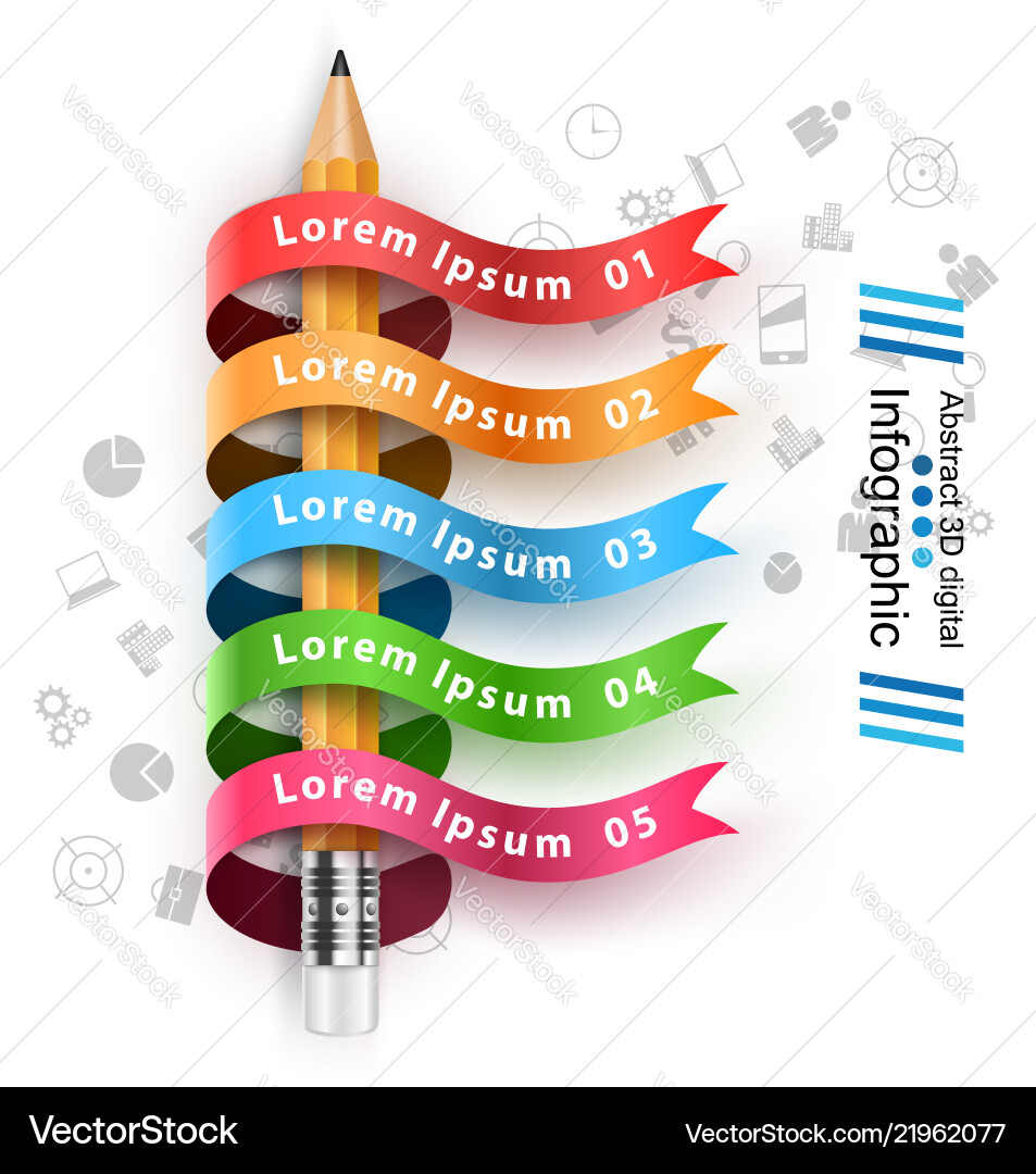 Pencil education icon business infographic Vector Image