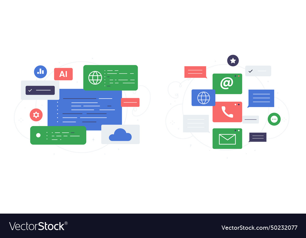 Programing and communication concept Royalty Free Vector