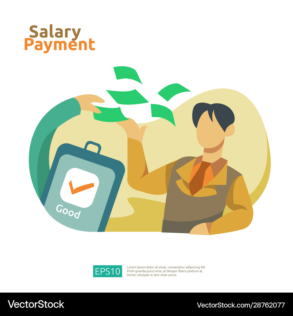 Salary payment and payroll concept for annual Vector Image