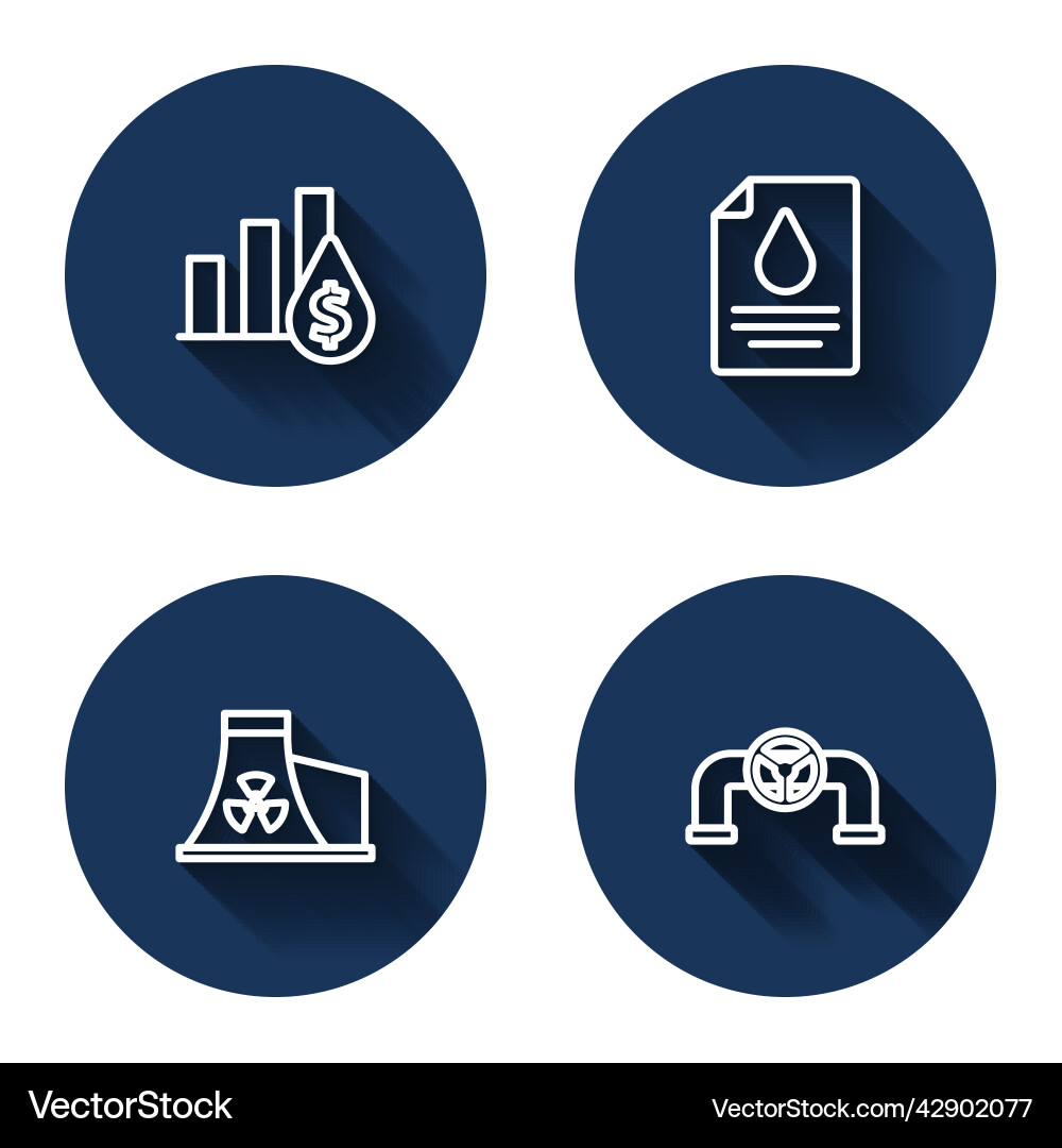 Set line pie chart and dollar contract money pen Vector Image