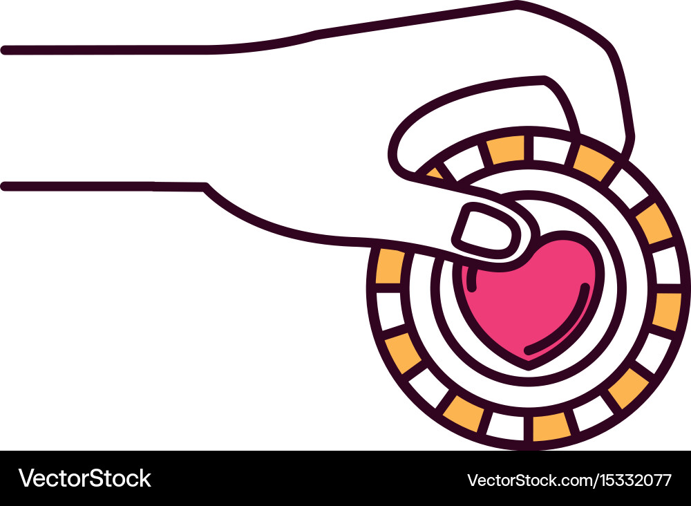 Silhouette color sections side view of hand Vector Image