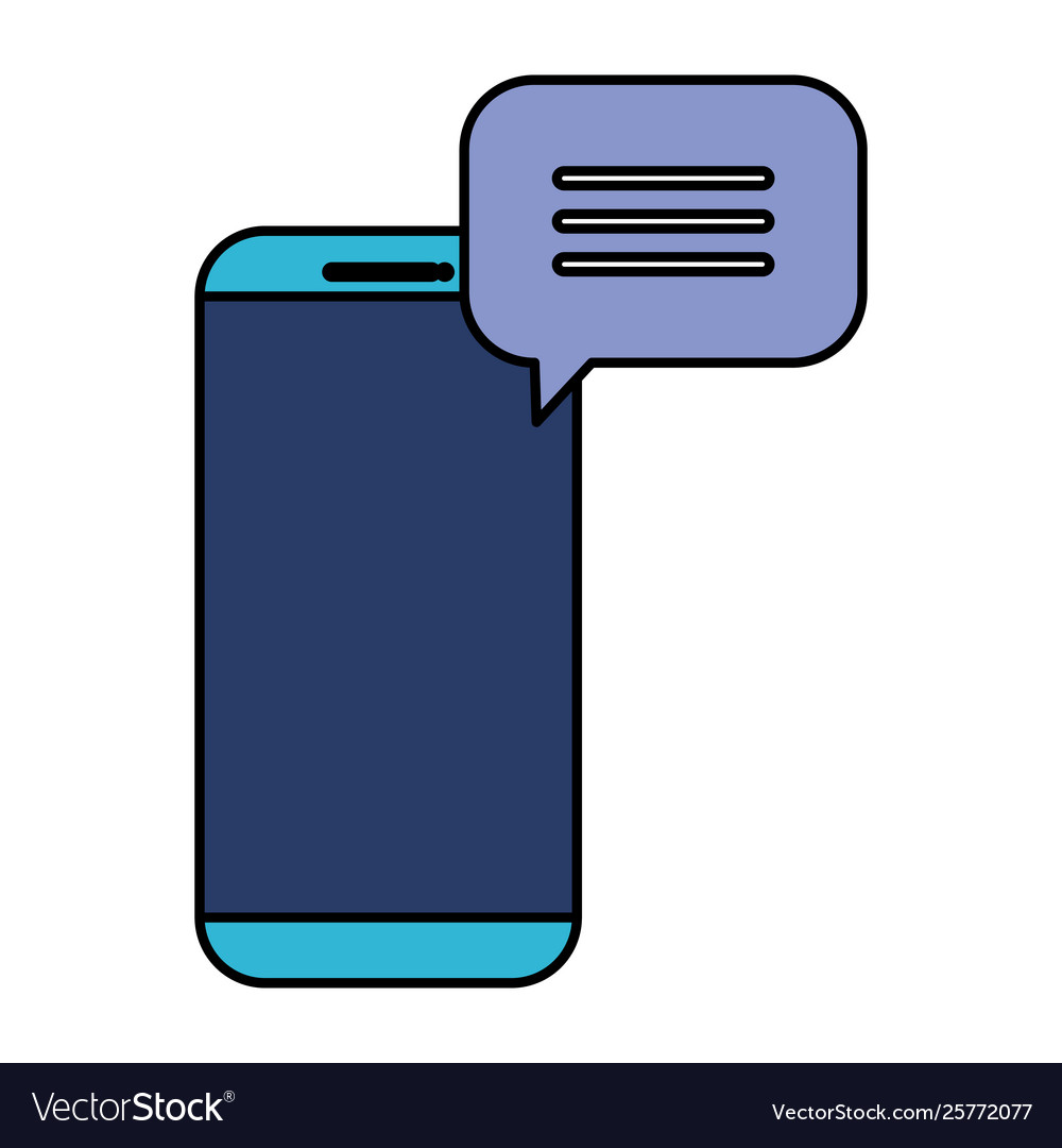 Smartphone with speech bubble message Royalty Free Vector
