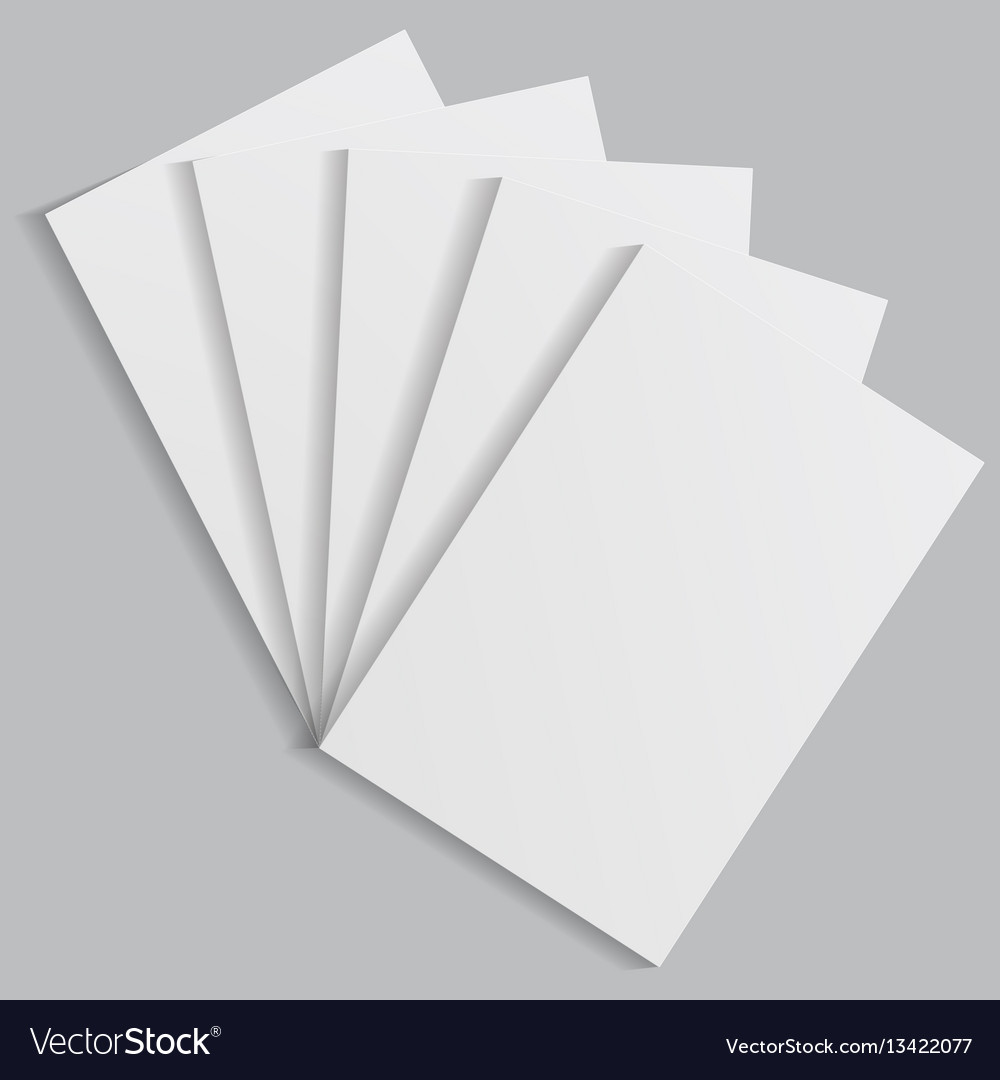 Stack white sheets paper with shadows Royalty Free Vector