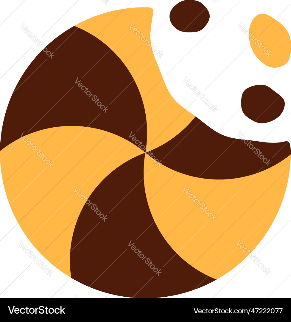 Swirl cookie with chocolate vanilla dough Vector Image