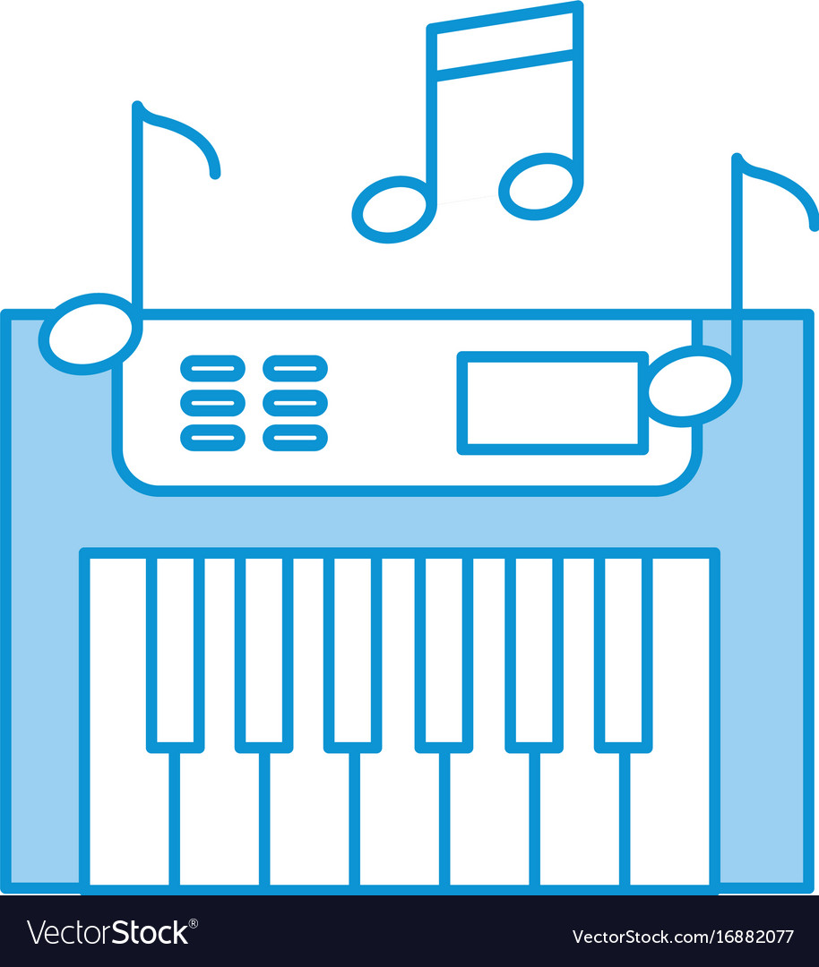 Synth console with notes Royalty Free Vector Image