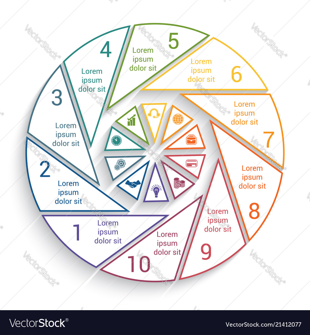 Template for info-grapchics 10 cyclic processes Vector Image Template for info-grapchics 10 cyclic processes Vector Image