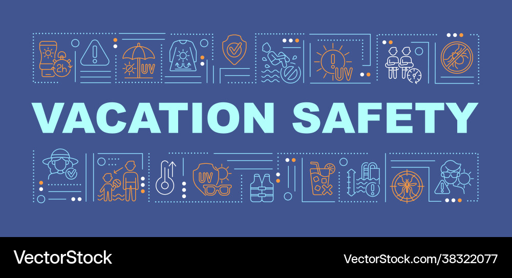 Vacation safety word concepts banner Royalty Free Vector