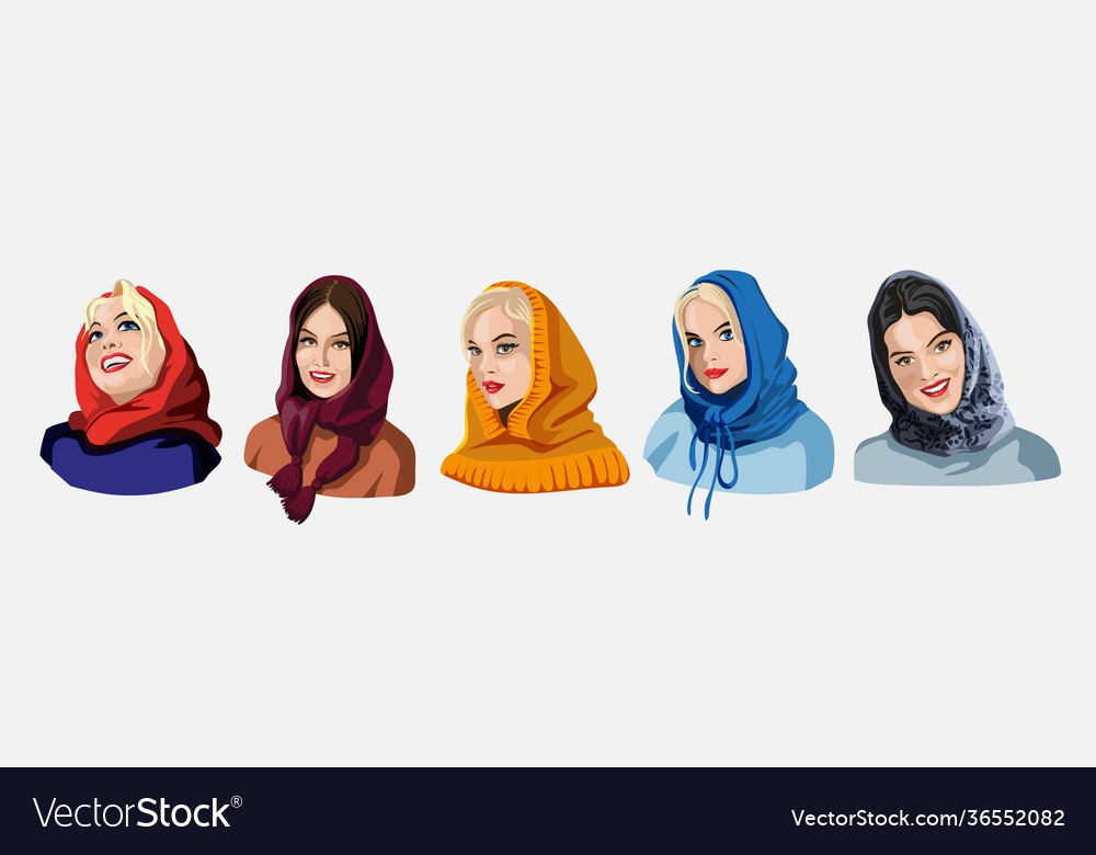 A Set Cute Girls Hands In Various Royalty Free Vector Image