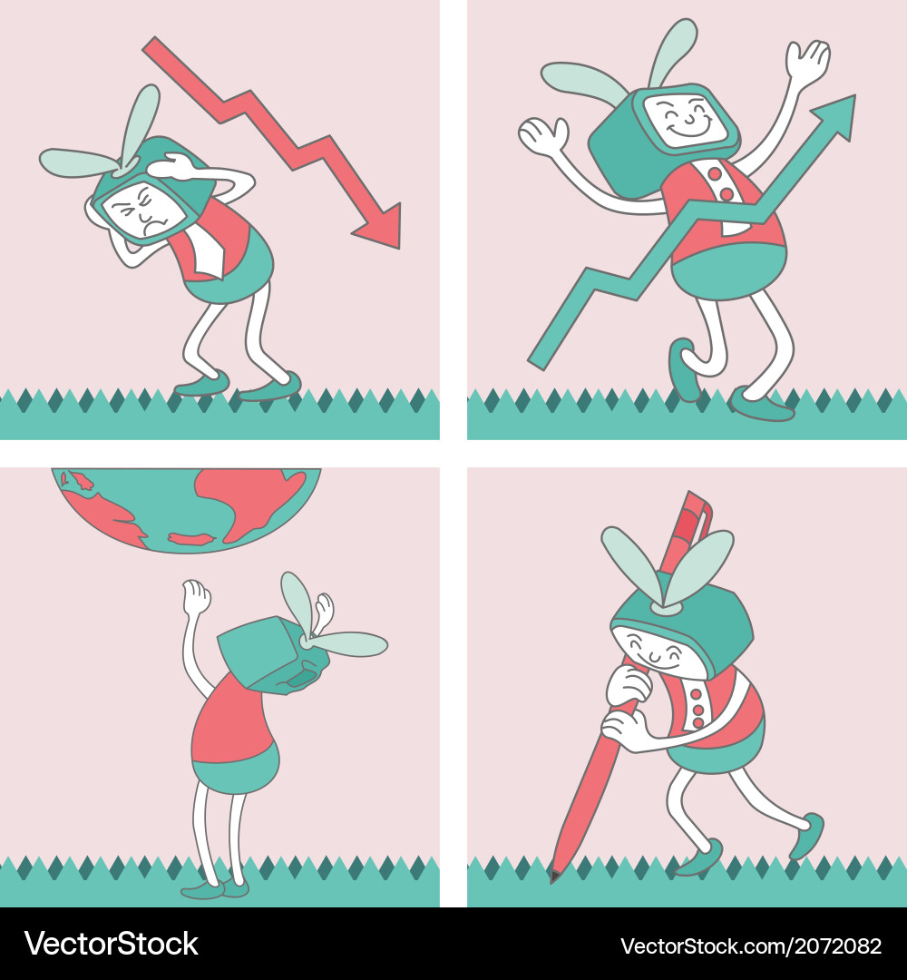 Cartoon characters tvtoon 3 Royalty Free Vector Image