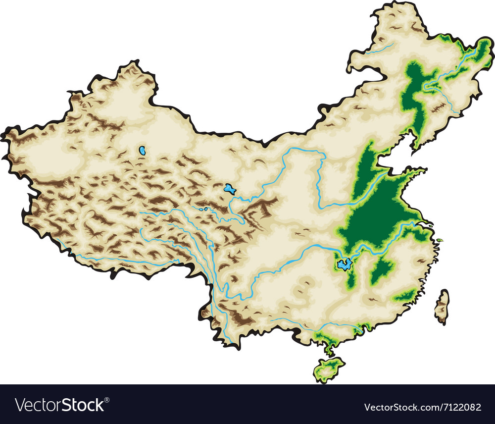 China map Royalty Free Vector Image - VectorStock