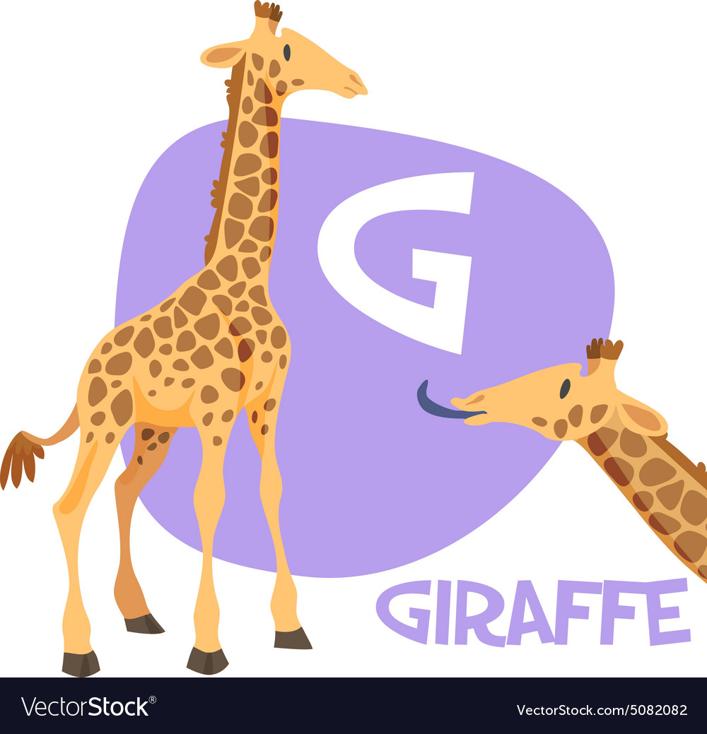 Funny cartoon animals alphabet letter set Vector Image