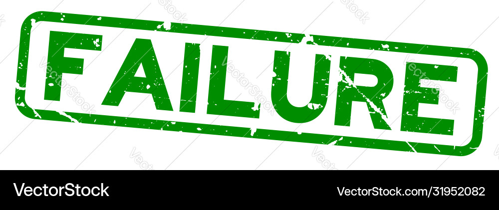 Grunge green failure word square rubber seal Vector Image