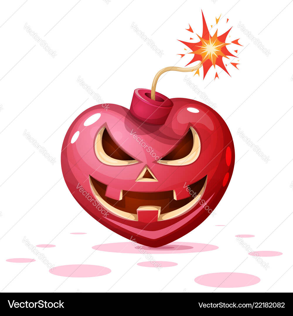 Horror fear halloween heart Royalty Free Vector Image