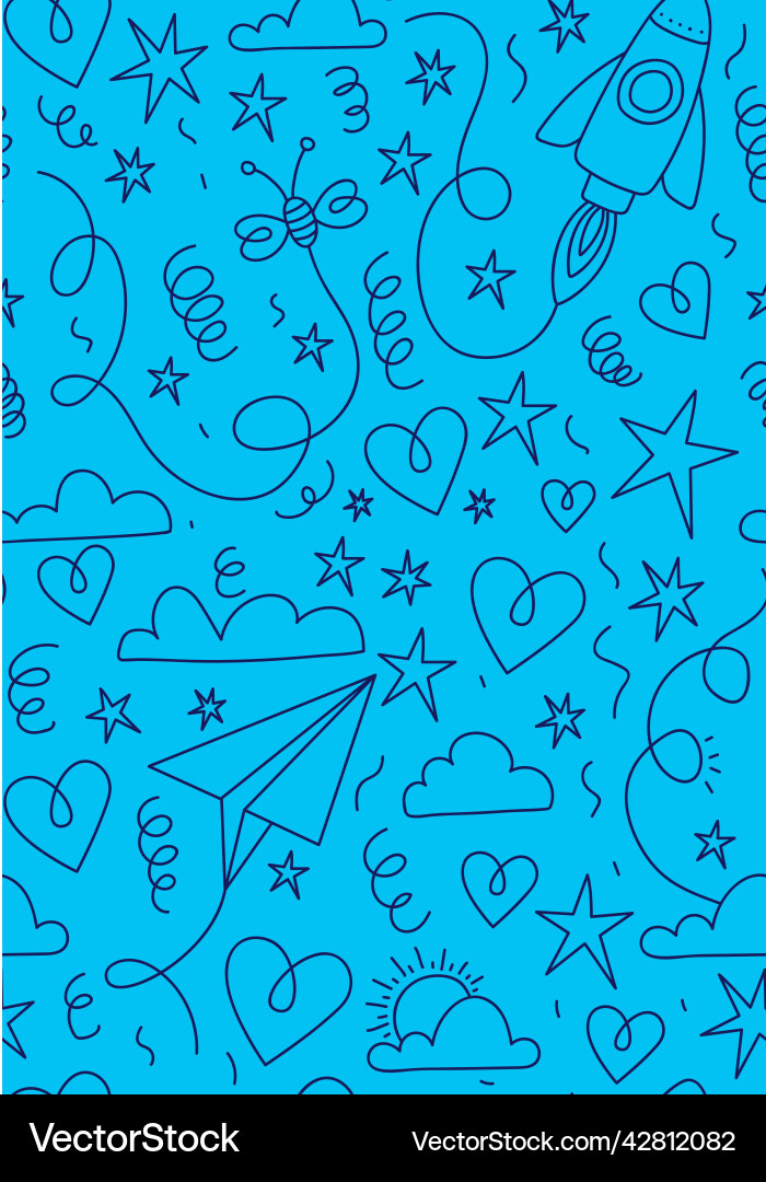 Kids doodle background Royalty Free Vector Image
