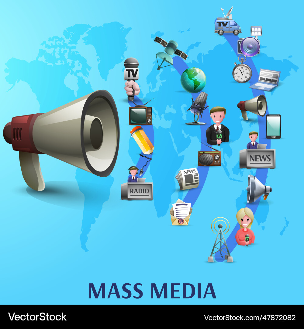 Mass media poster mass media poster Royalty Free Vector
