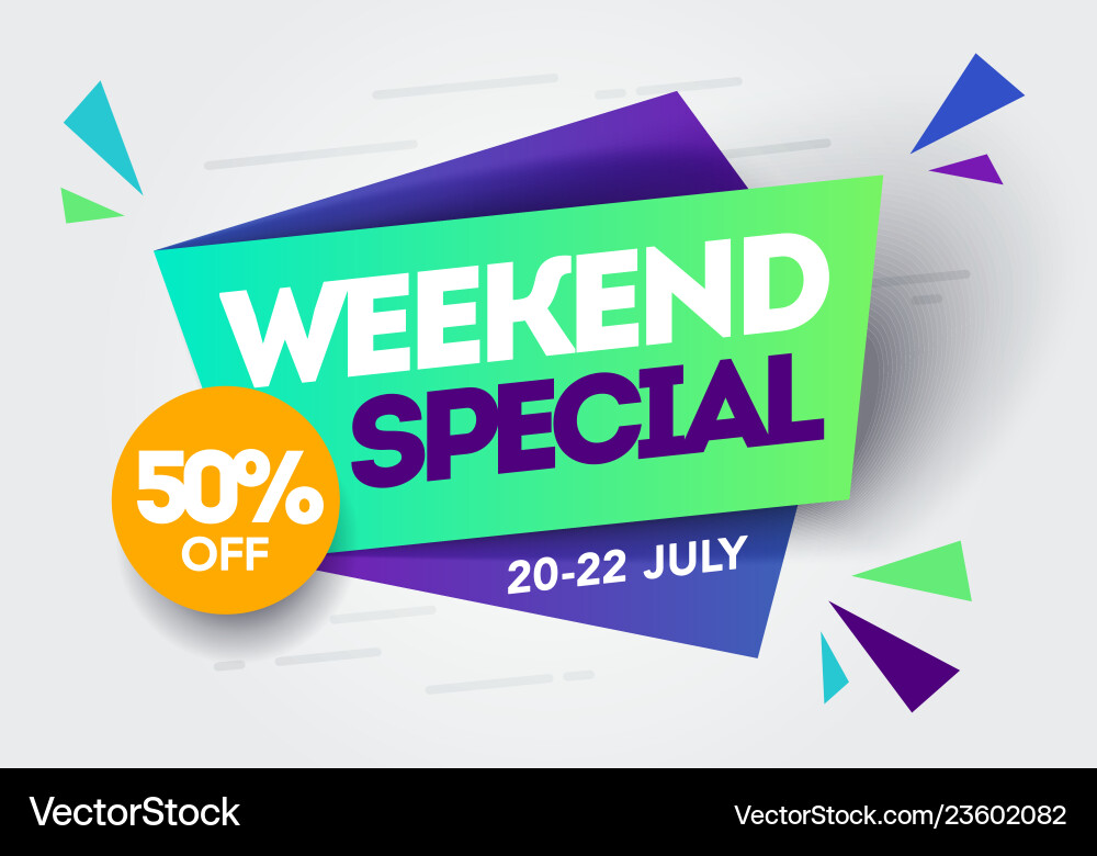 Retro weekend special sale banner template Vector Image