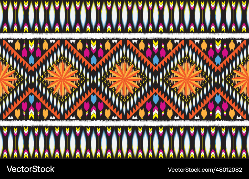 Seamless ikat pattern abstract background Vector Image