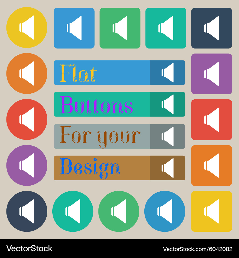 Speaker volume sign icon sound symbol set Vector Image