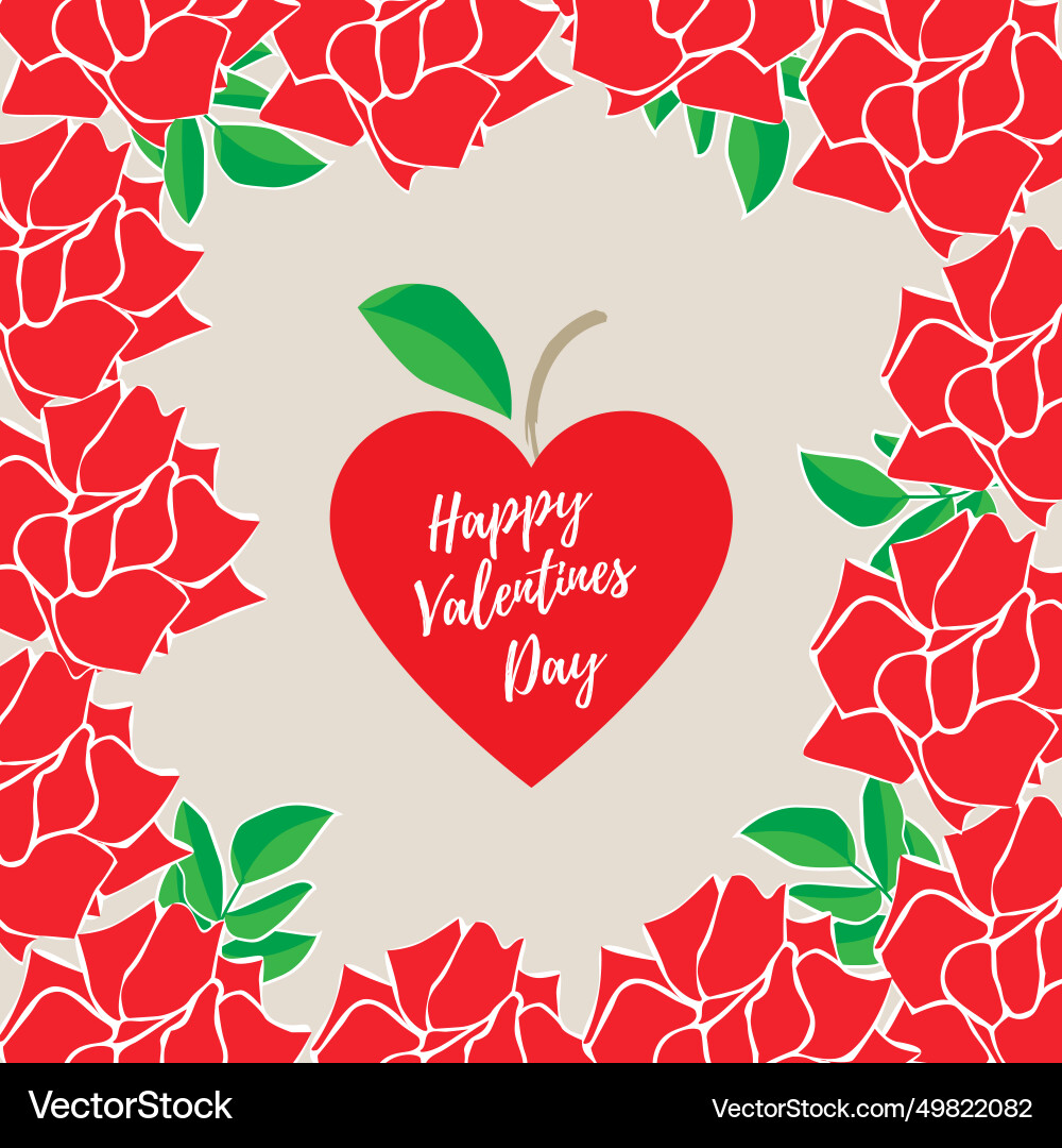 Template greeting card for valentines day square Vector Image