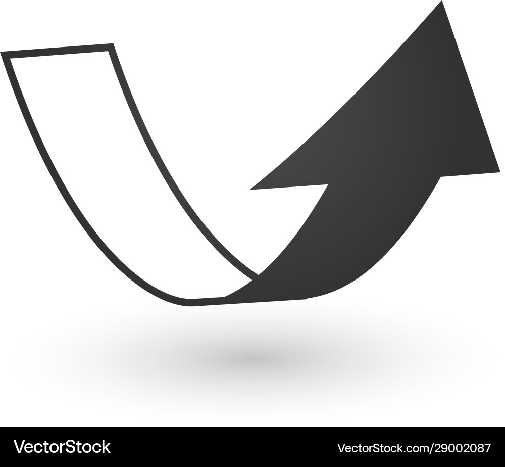Abstract 3d ribbon like arrow in perspective Vector Image