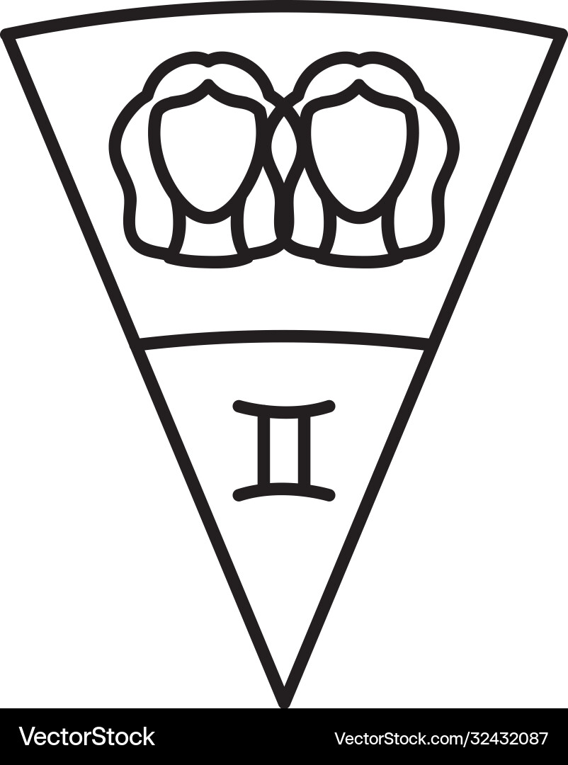 Astrology concept gemini sign and twins Royalty Free Vector