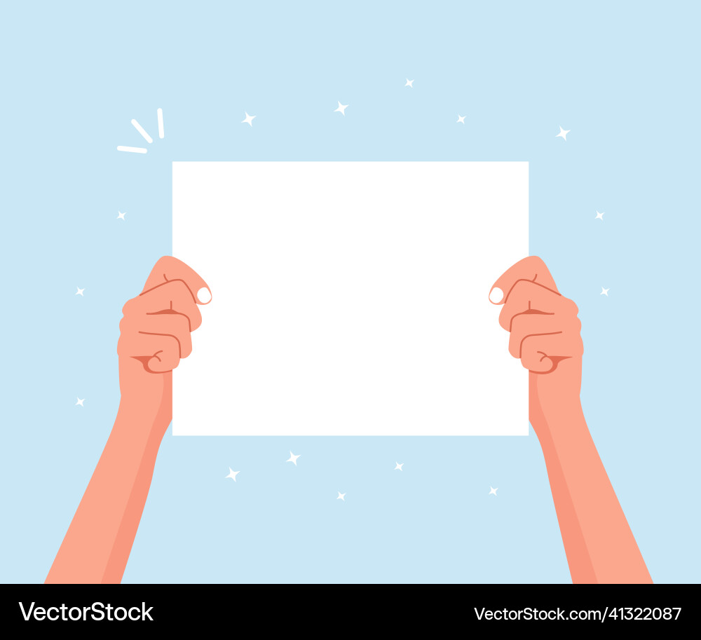 Businessman holding empty vote placard man Vector Image