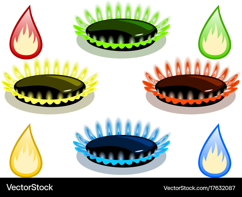 Colorful flame gas Royalty Free Vector Image - VectorStock
