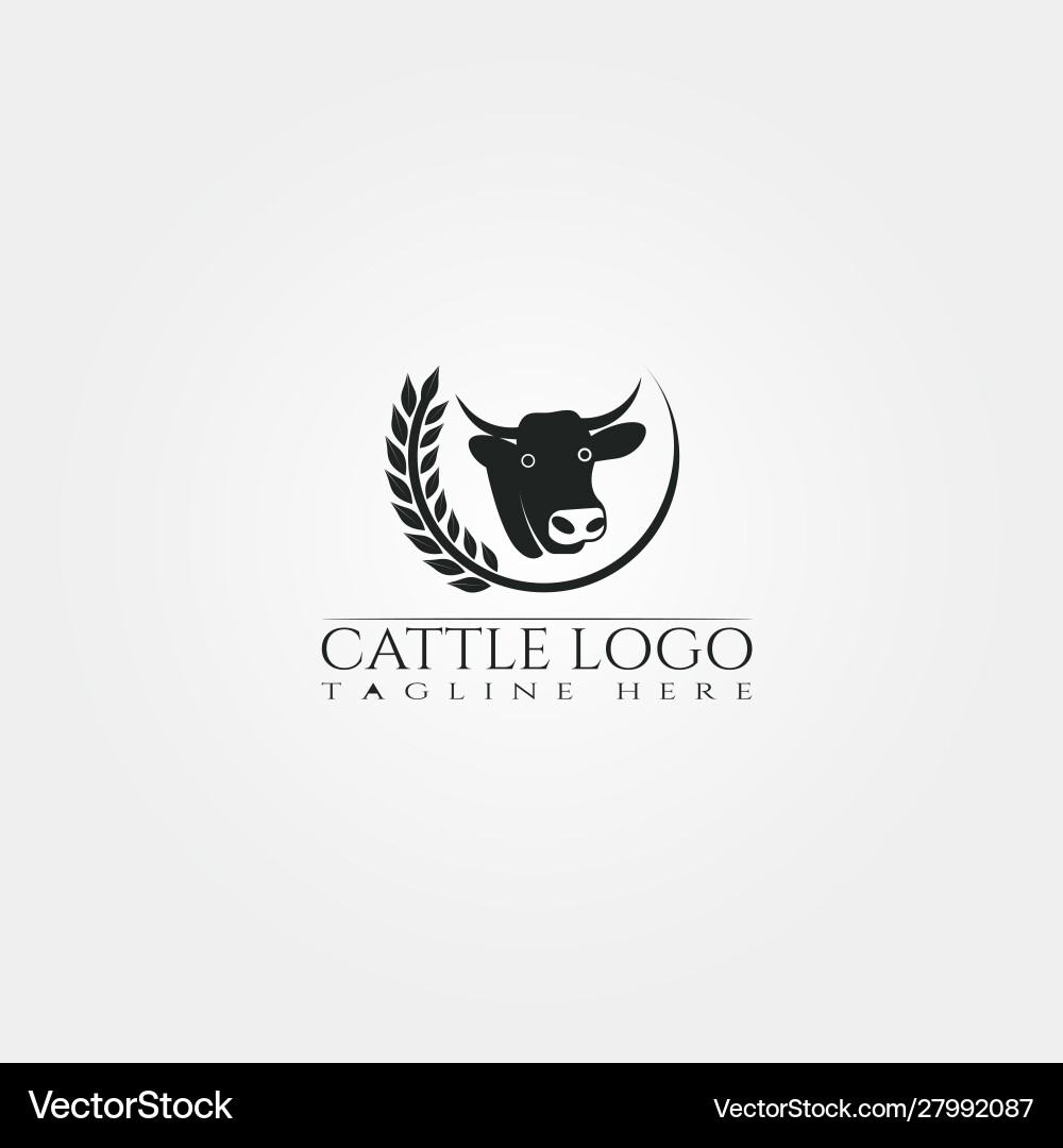 Cow farm icon template cattle symbol Royalty Free Vector