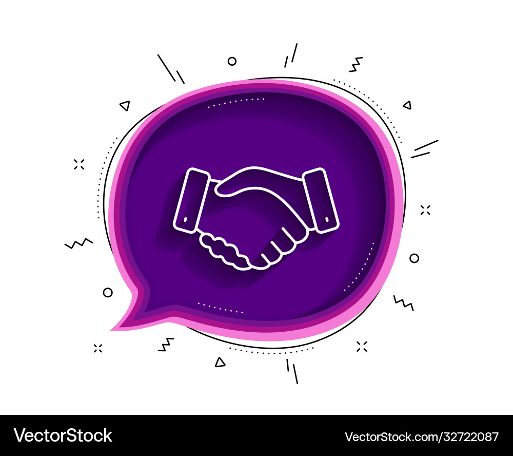 Employees handshake line icon hand gesture sign Vector Image