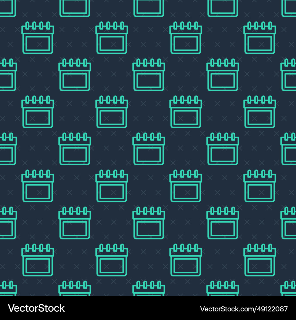 Green line calendar icon isolated seamless Vector Image