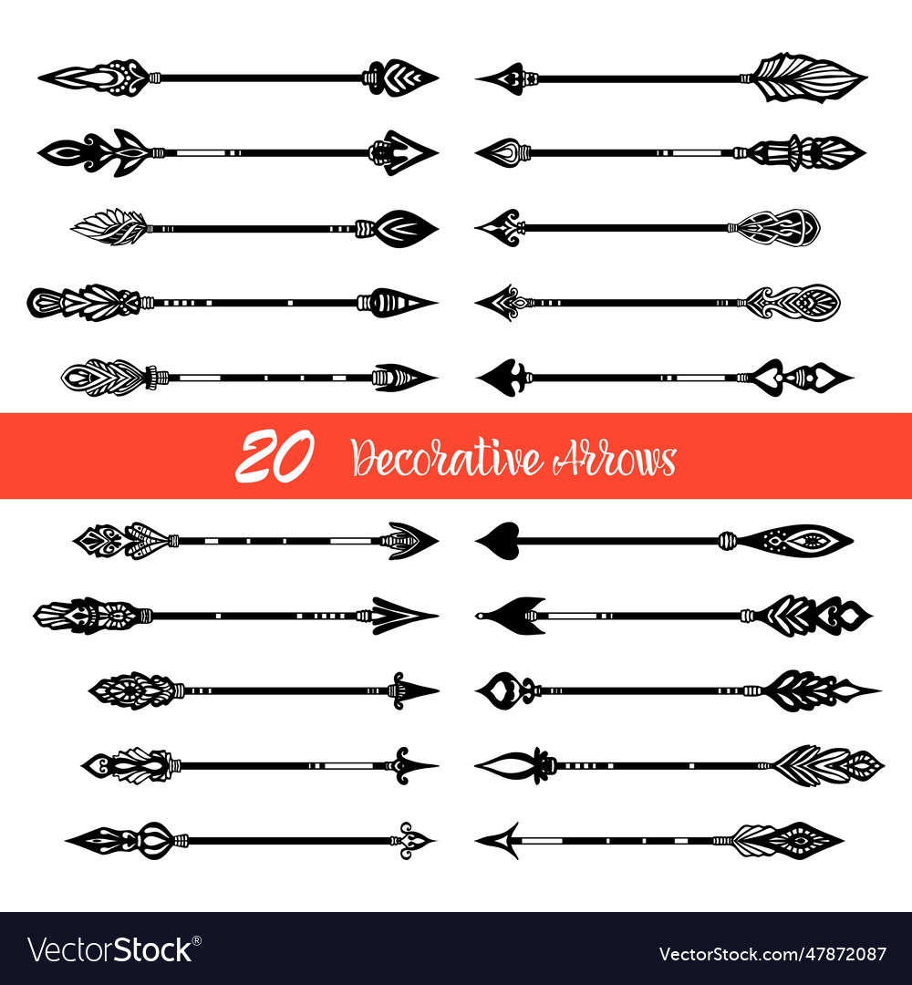 Hand drawn doodle arrows set hand drawn doodle Vector Image