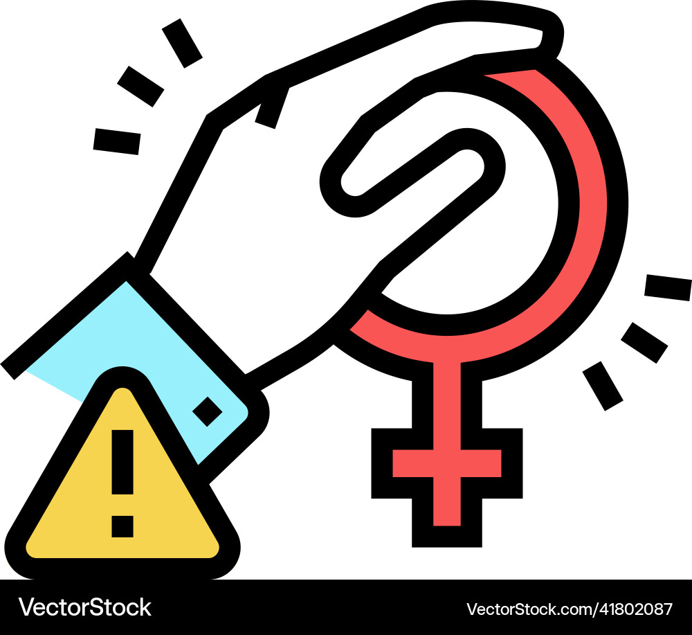 Harassment female color icon Royalty Free Vector Image