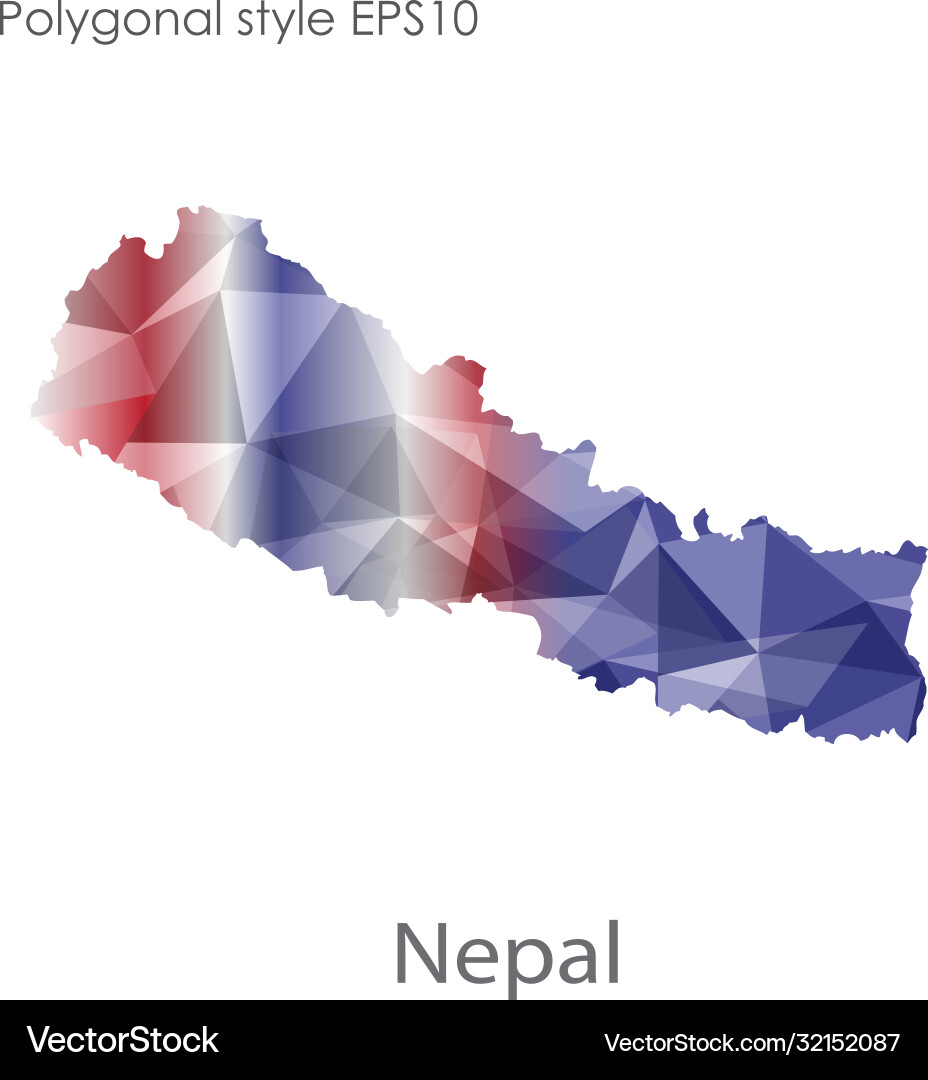 Isolated icon nepal map polygonal geometric Vector Image