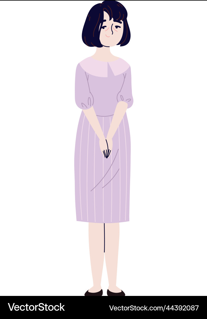 Korean woman character Royalty Free Vector Image