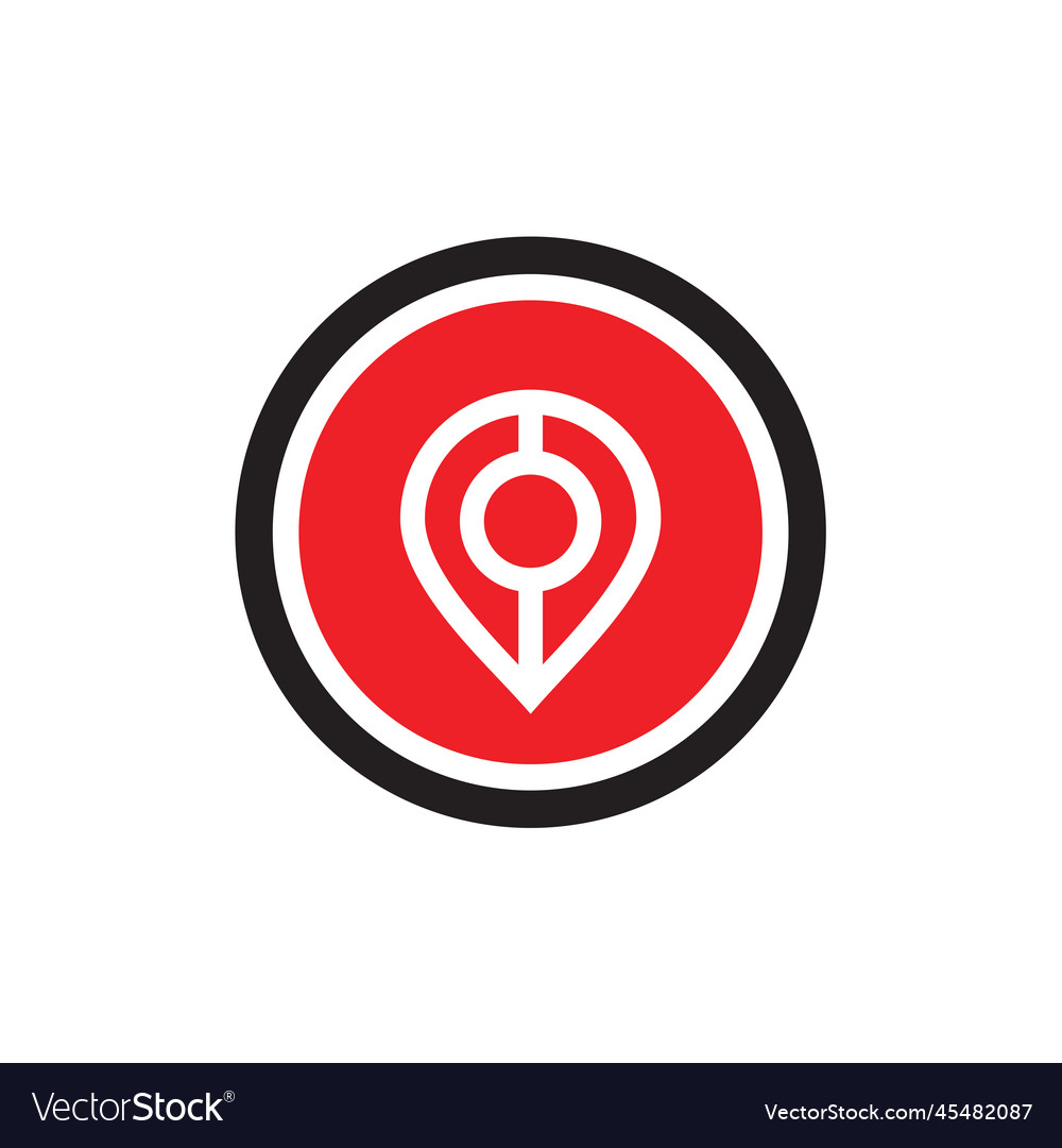 Location pointer logo design map pin Royalty Free Vector