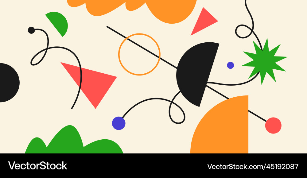 Modern geometric composition of various shapes Vector Image